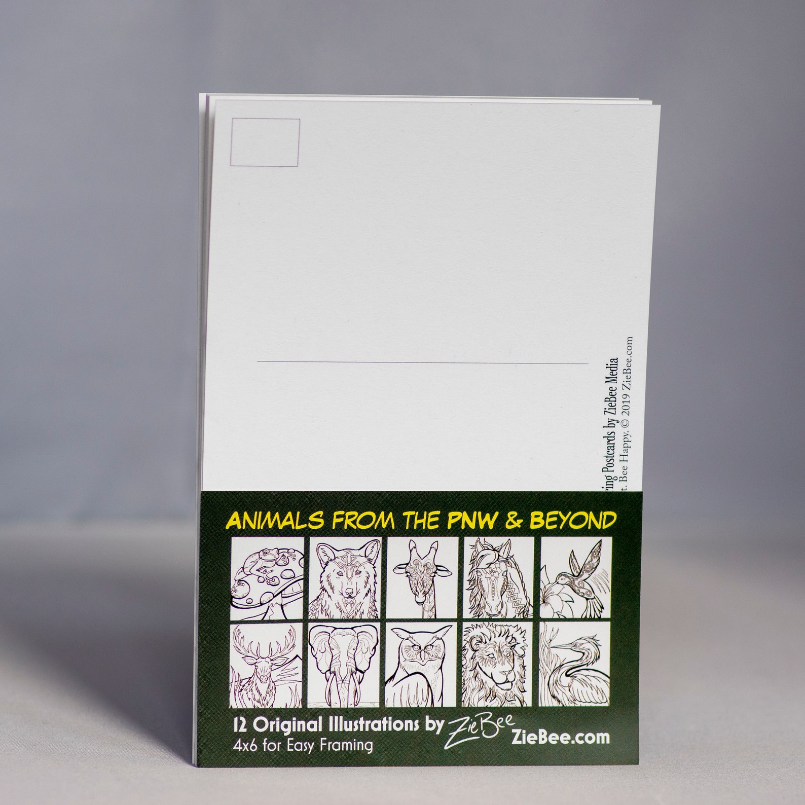 Coloring Postcards Animal Portraits 12 Pack All Ages | Etsy