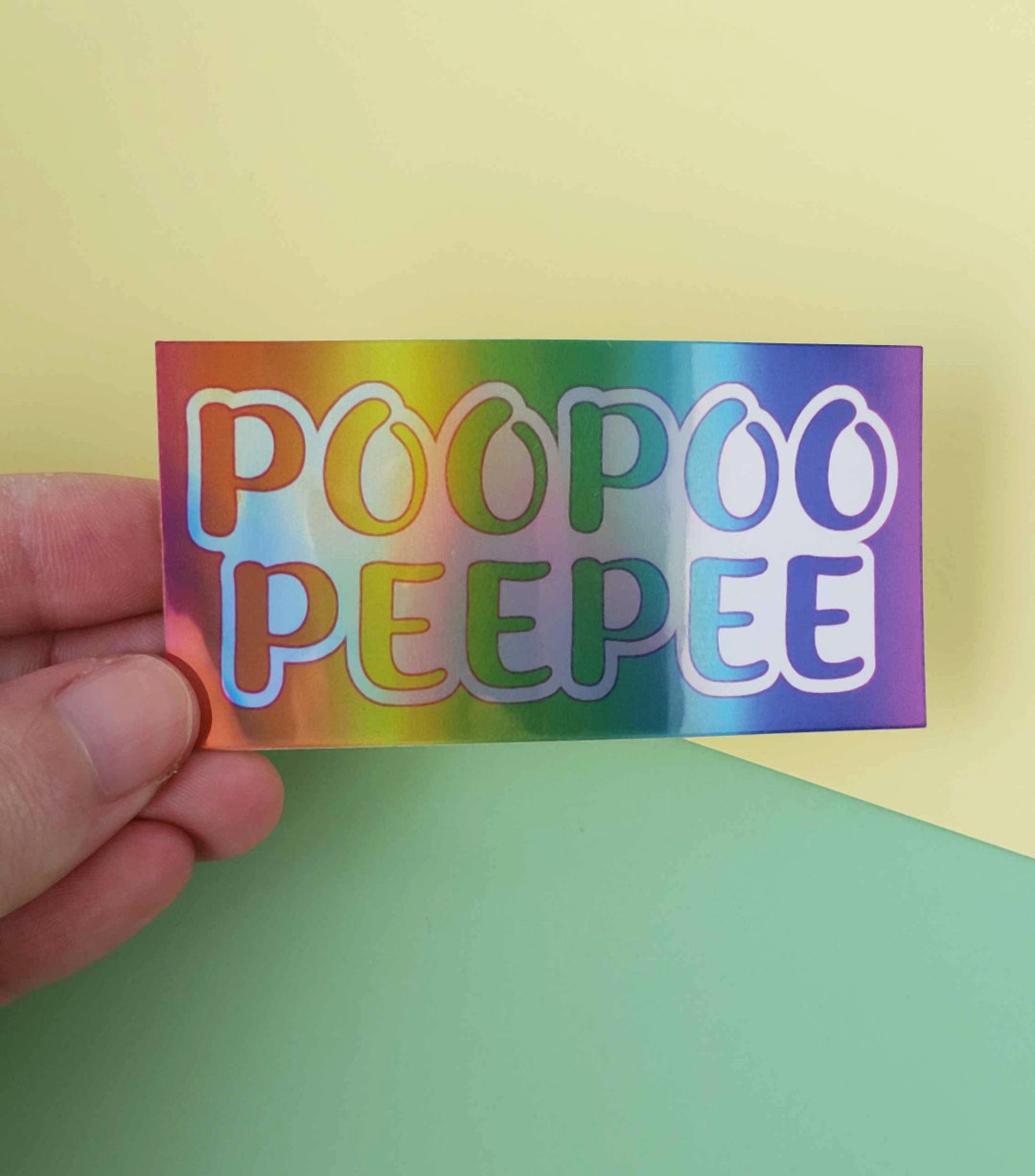 POOPOO PEEPEE 3" Vinyl Holo Mirror Sticker - Etsy