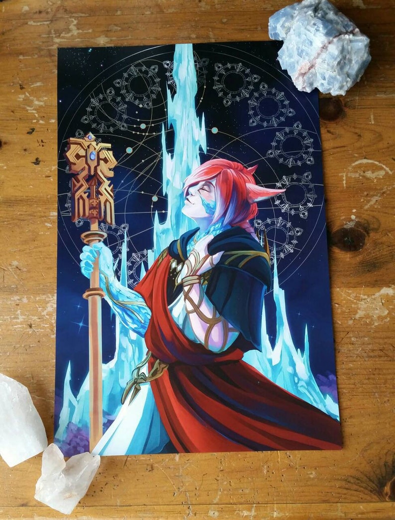 FFXIV Crystal Exarch G'raha Tia Silver Foil 11x17 | Etsy