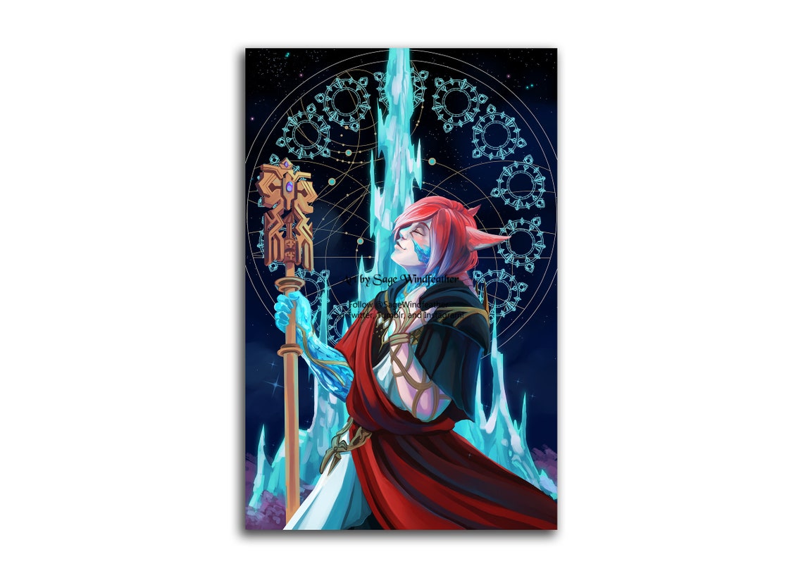 FFXIV Crystal Exarch G'raha Tia Silver Foil 11x17 - Etsy