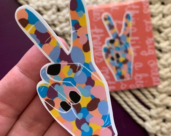 Hand Peace Sign Sticker, V Sign Hand Gesture Sticker, Hand Victory Sign ...