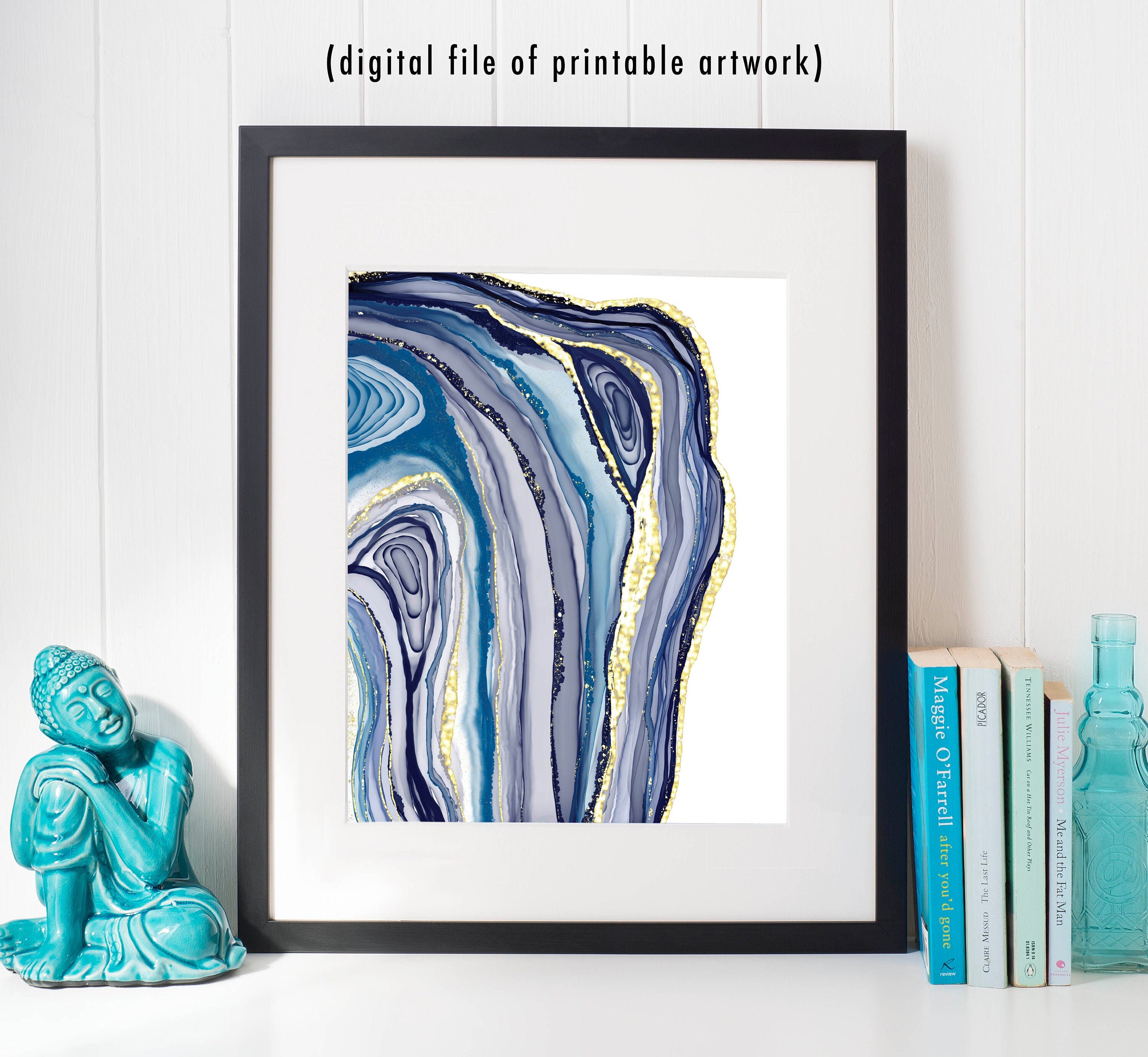 Digital Prints Gem and Mineral art Agate Printable Decor Geode Art ...