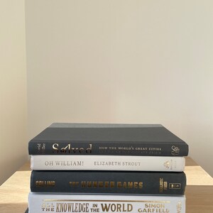 Grey and White Book Stack, Decorative Books, Book Sets, Prop Staging ...