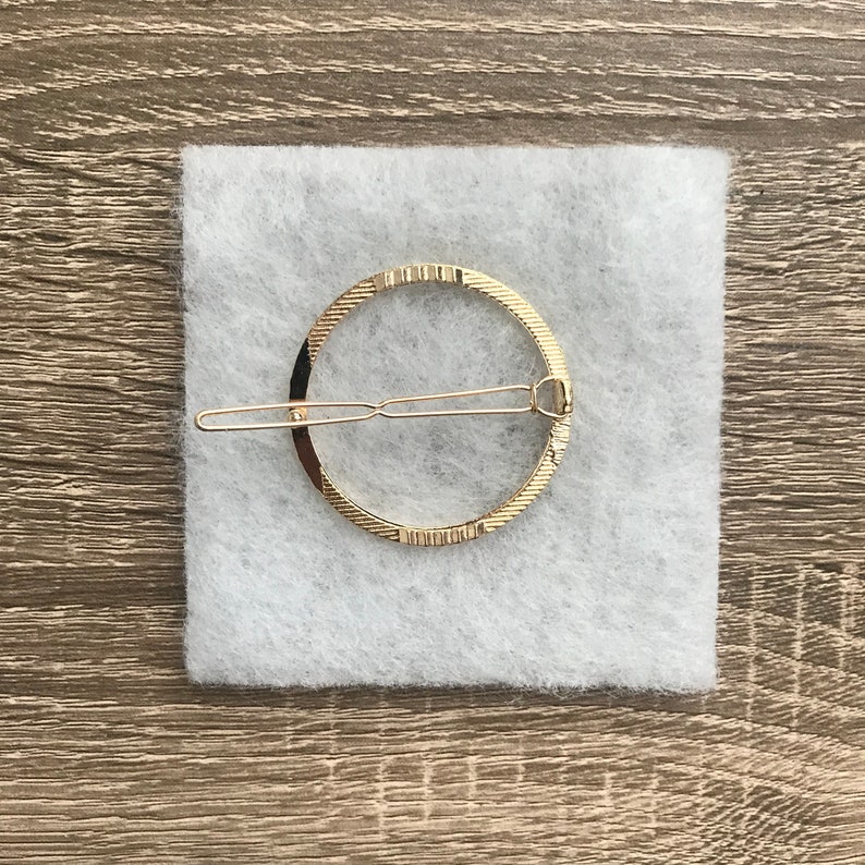 For Her Gold Circle Hair Barrette Hair Barrette Hair - Etsy