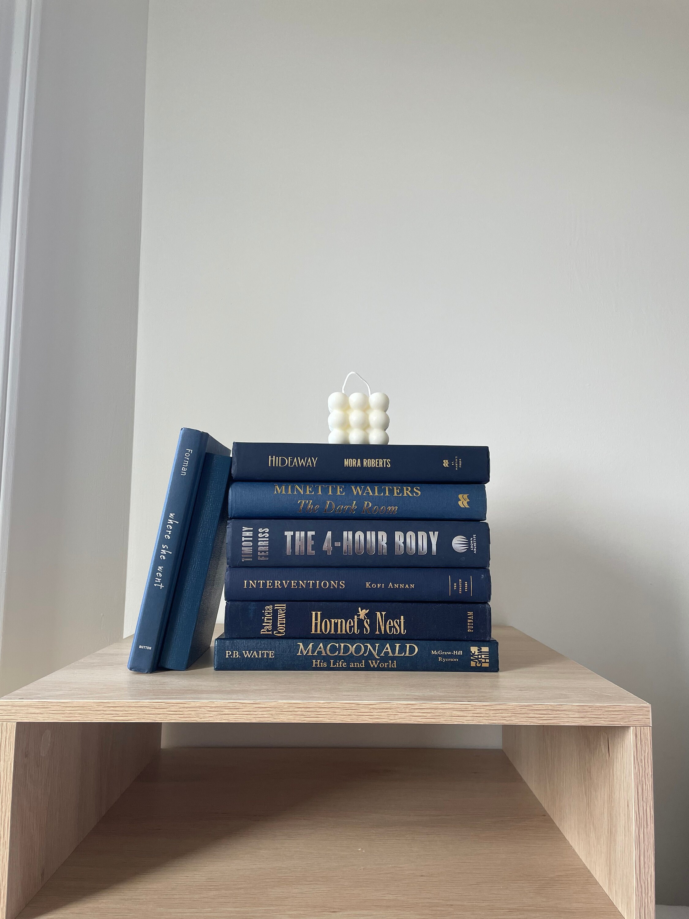 Navy Blue Decorative Book Stack: Sustainable Home Decor - Etsy