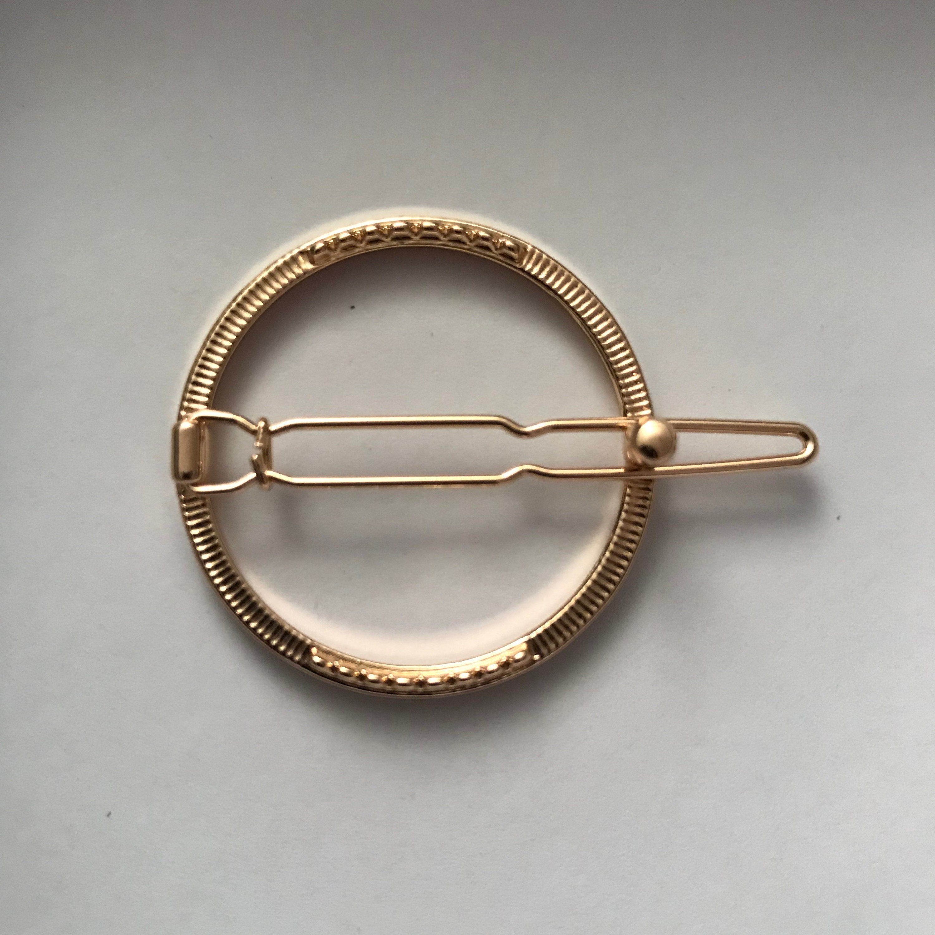 For Her Gold Circle Hair Barrette Small Barrette | Etsy