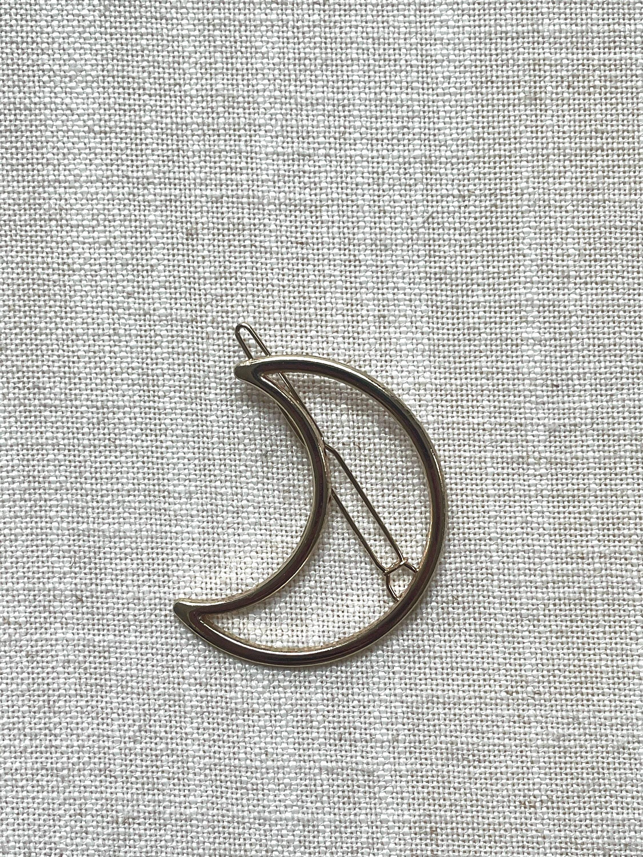 Gold Crescent Moon Hair Clip: Geometric Celestial Barrette - Etsy