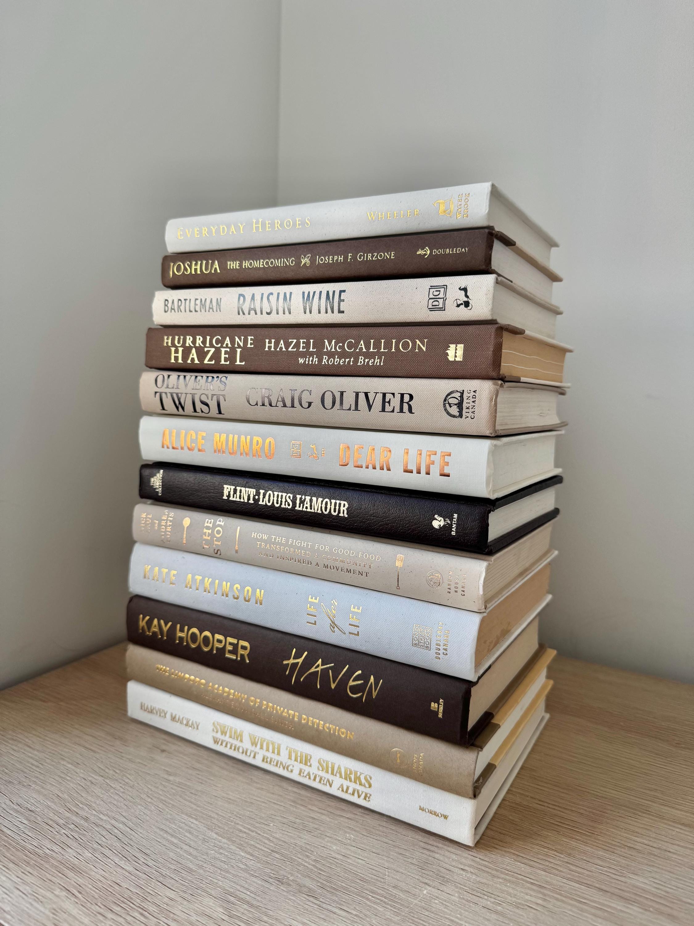 Neutral Color Book Stack: Decorative Books for Interior Styling - Etsy