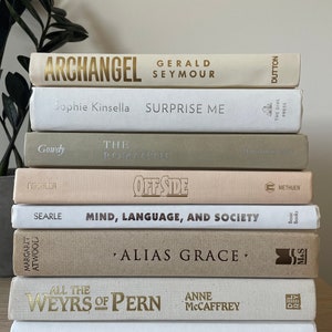Neutral Book Stack, Decorative Book Set, Themed Book Bundles, Colourful ...