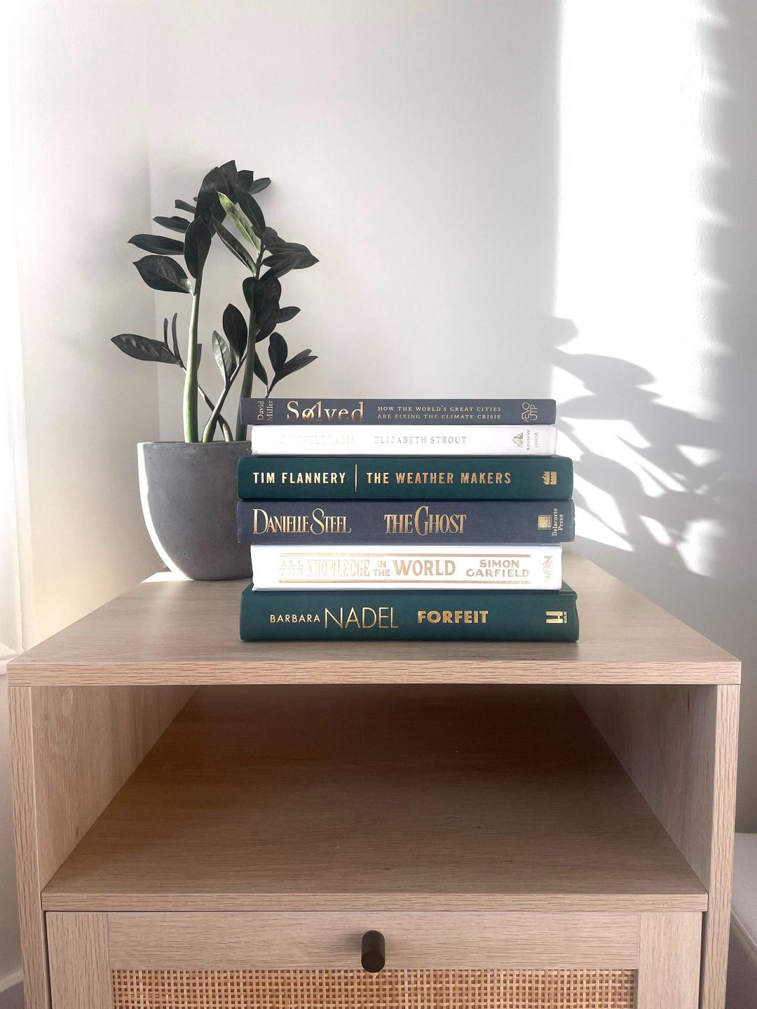 Earthy Book Stack, Green, White, Grey Books, Themed Book Stack ...