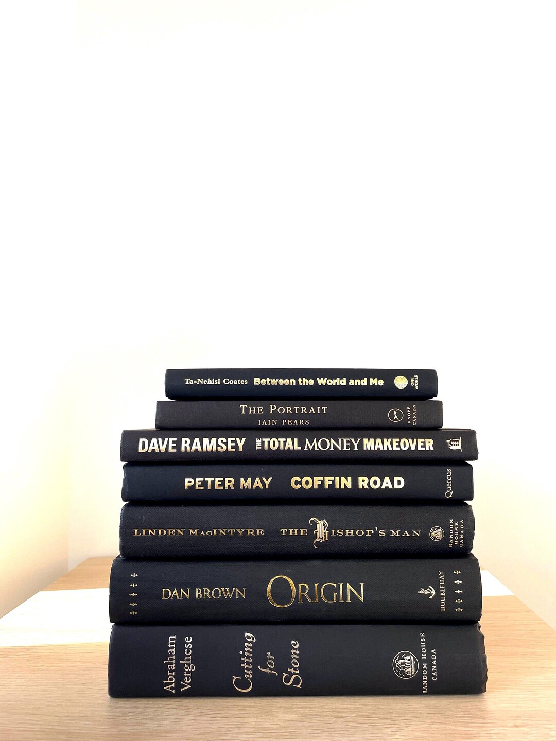 Black Book Stack, Modern Book Stack, Themed Book Stack, Decorative ...