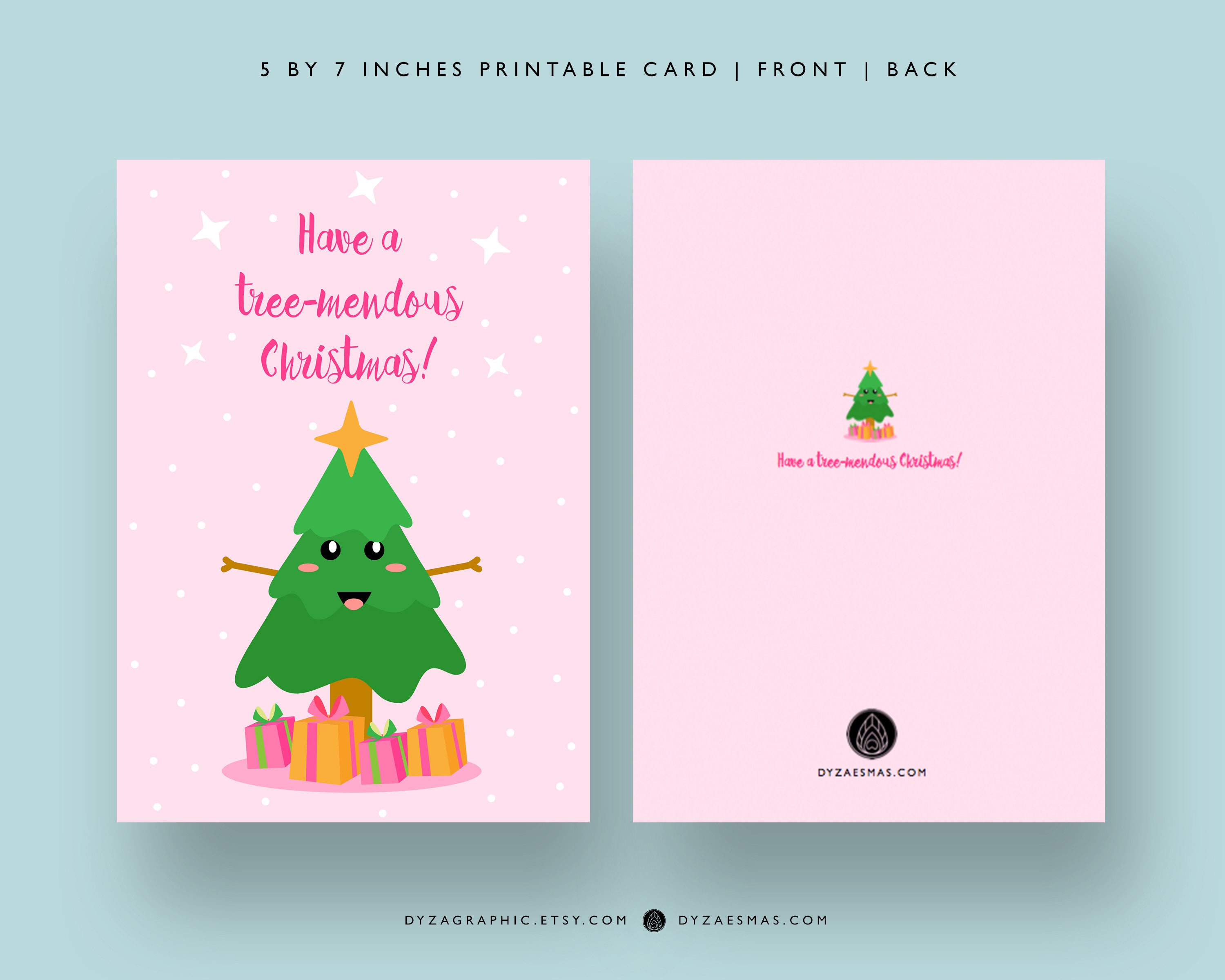PRINTABLE Have a Treemendous Christmas Greeting Card With Freebie ...