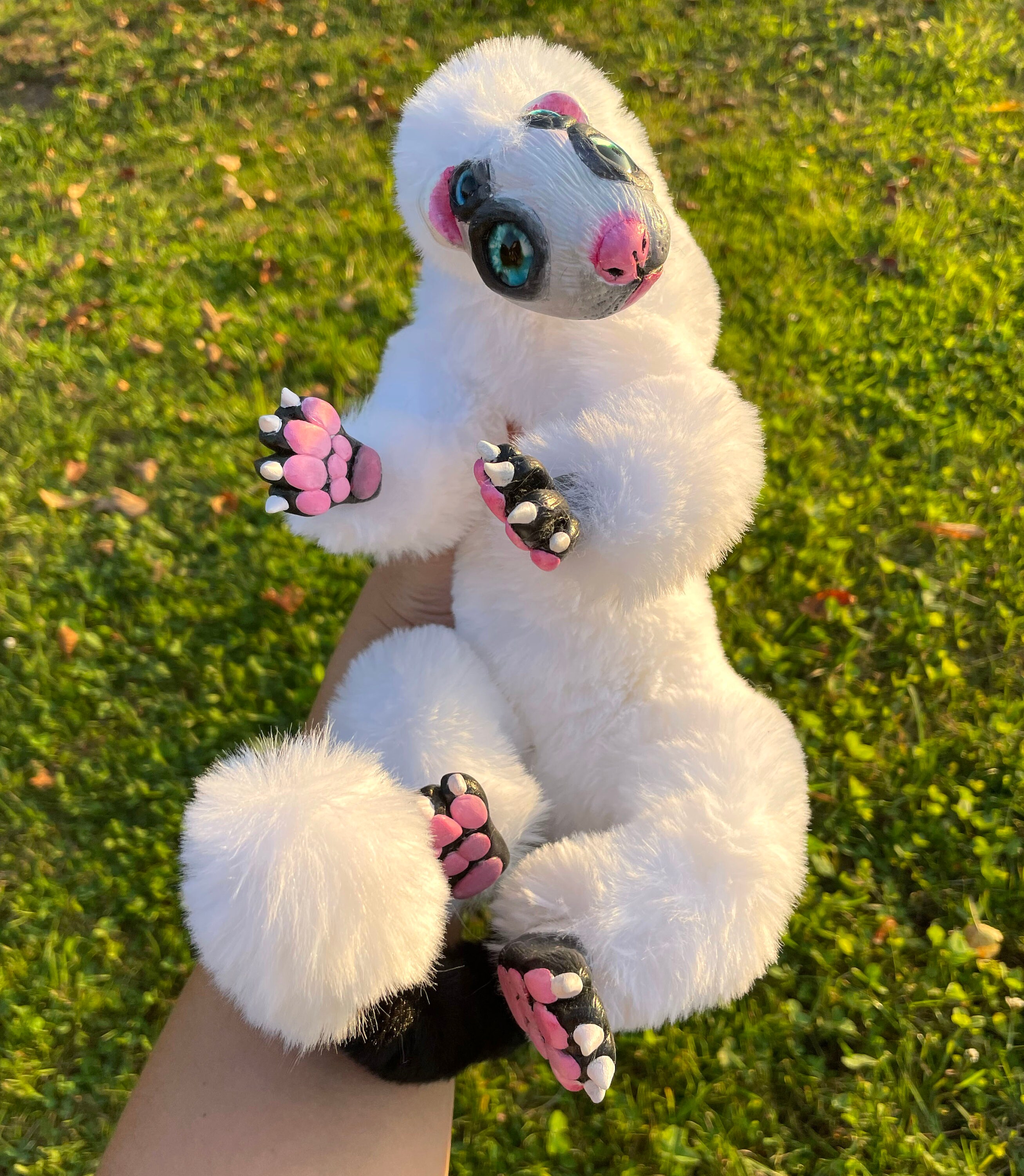 Cute Ferret Cat Posable Art Doll, Fantasy Artdoll Creature, White and ...