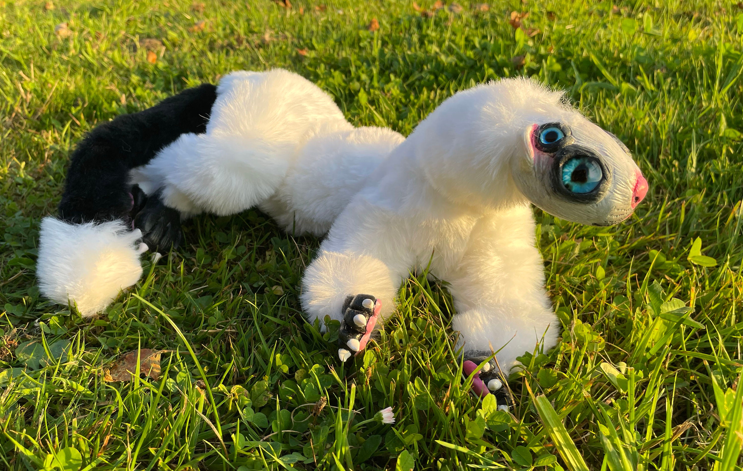 Cute Ferret Cat Posable Art Doll, Fantasy Artdoll Creature, White and ...
