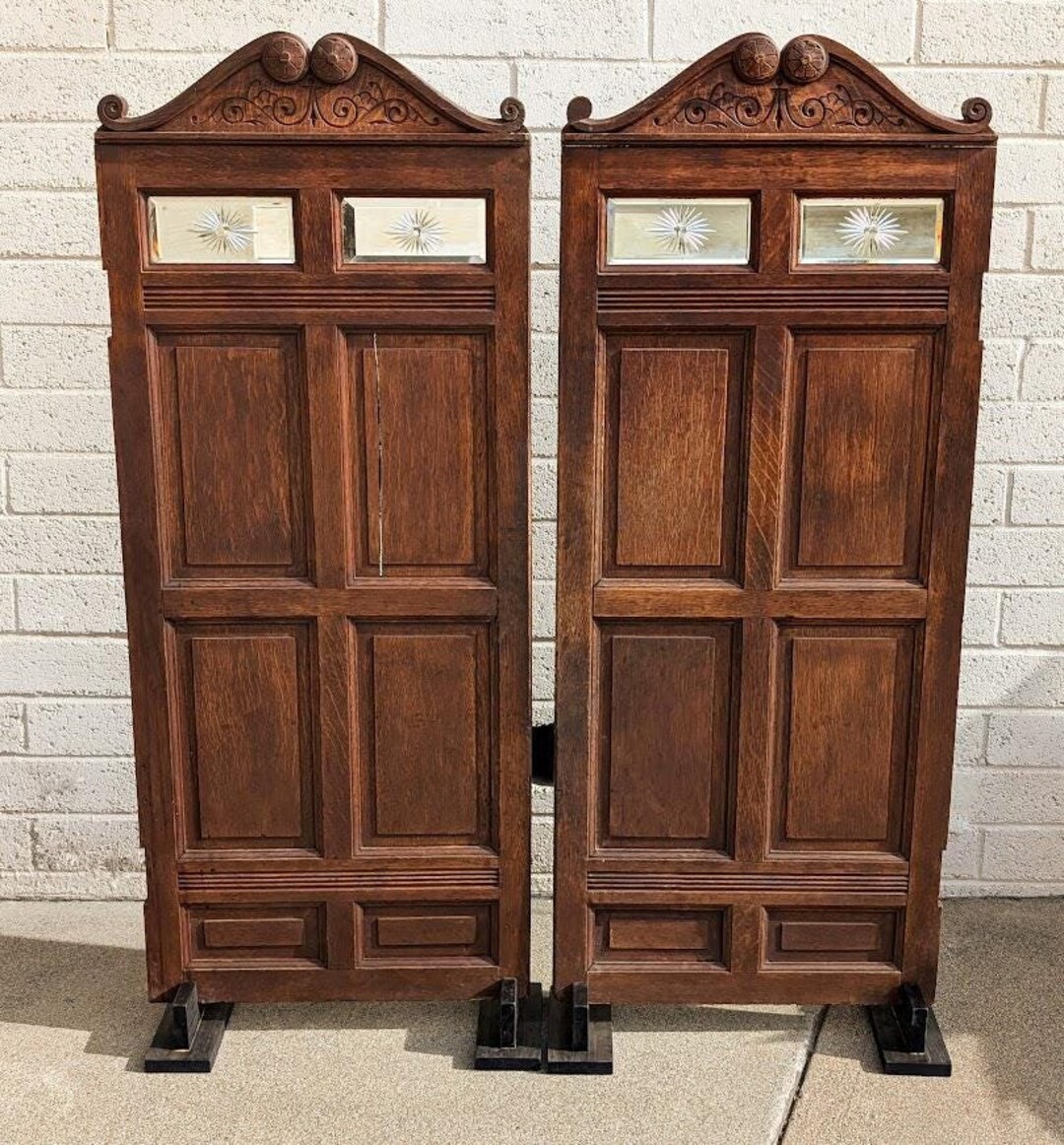1880s Oak Swinging Saloon Doors - Victorian Eastlake Architectural ...