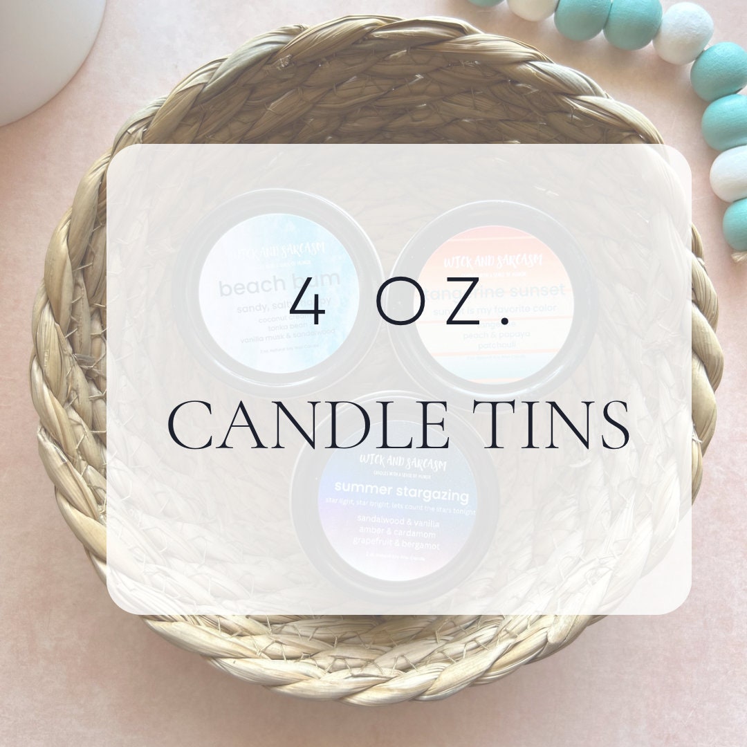 4oz Candle Tins Small Candle Tins Gift Candles Candle - Etsy