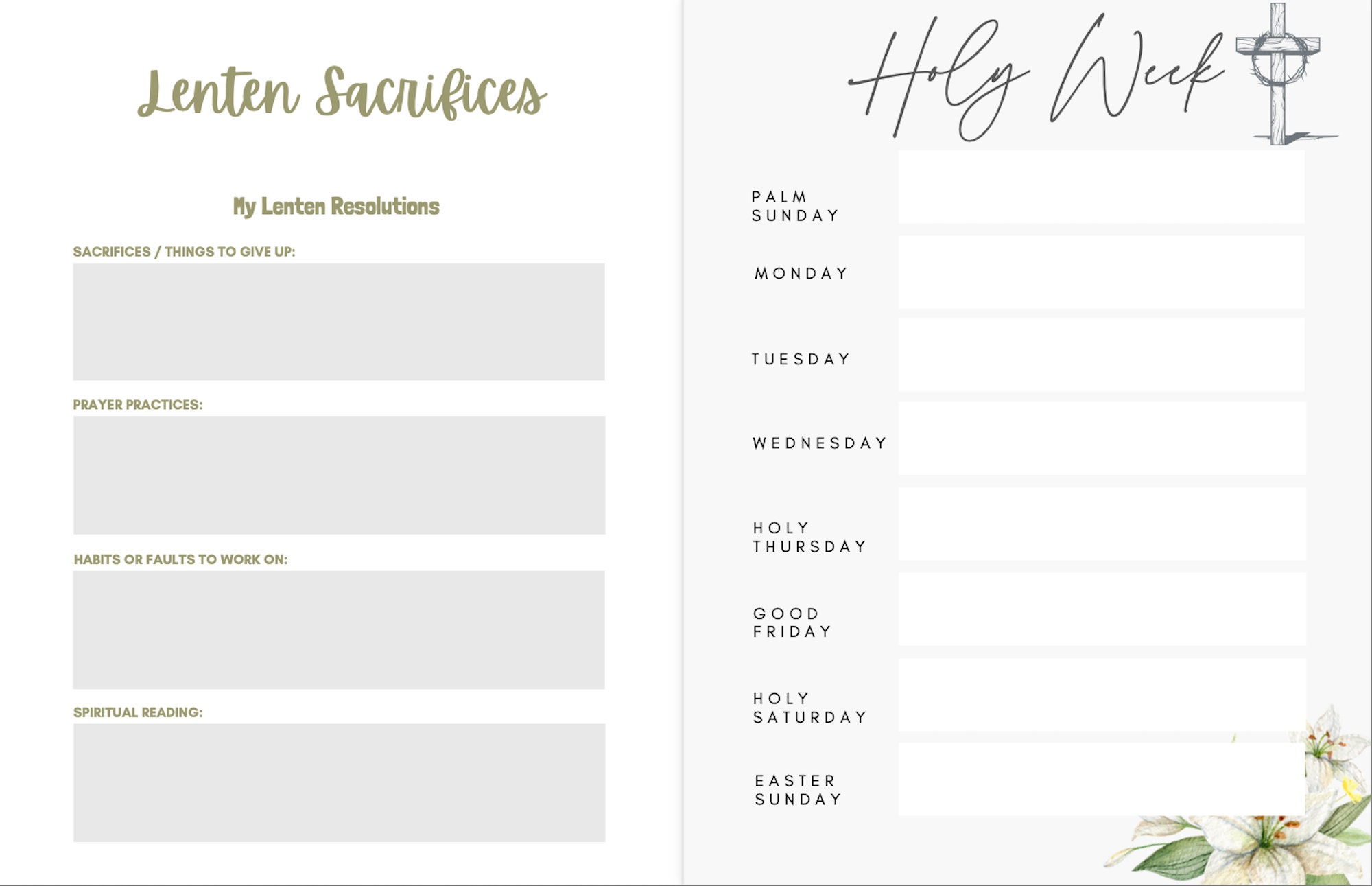 Traditional Catholic Liturgical Planner - Binder Printable Pages - Etsy