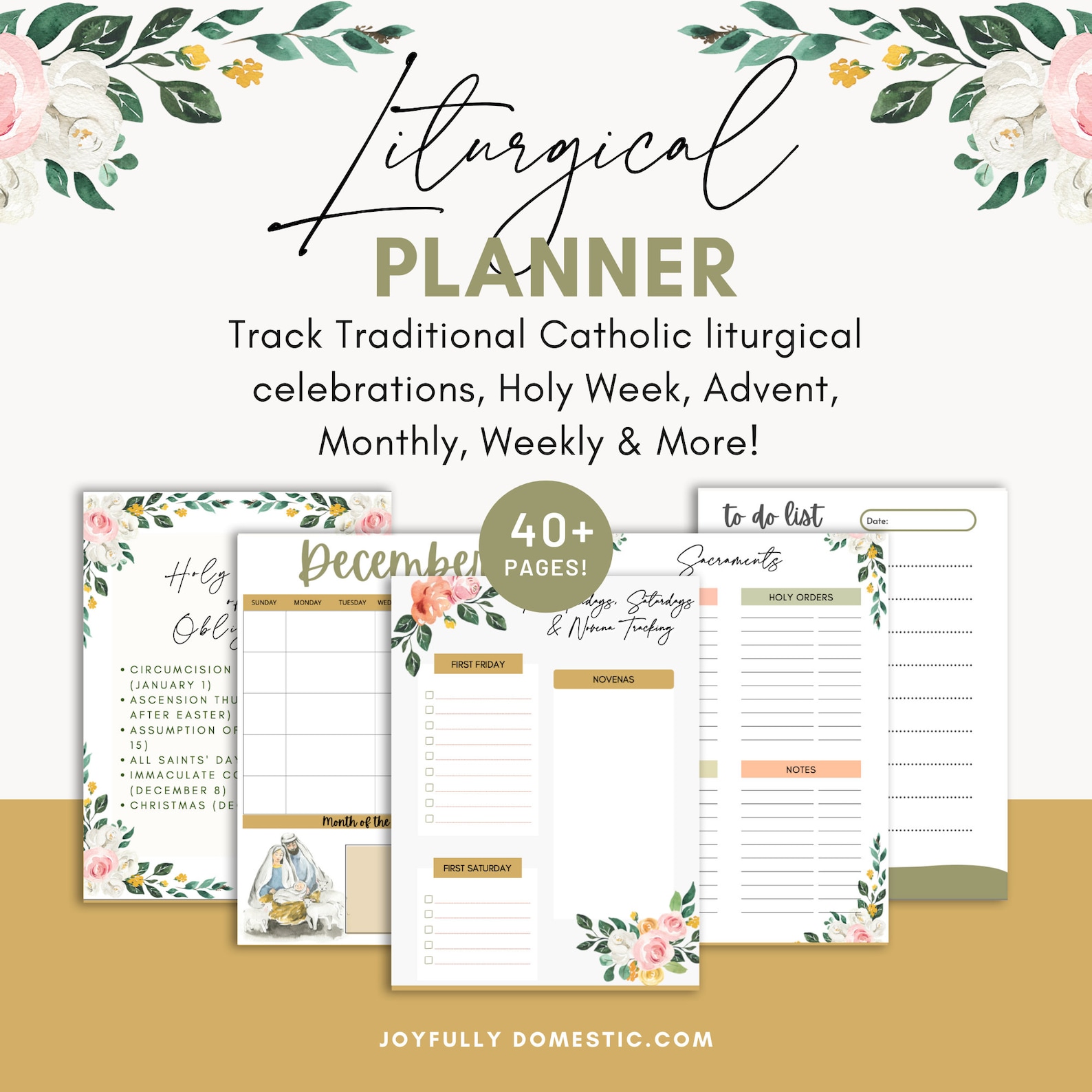 Traditional Catholic Liturgical Planner Binder Printable - Etsy