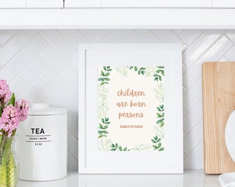 Charlotte Mason Quote Printable Wall Art - Etsy