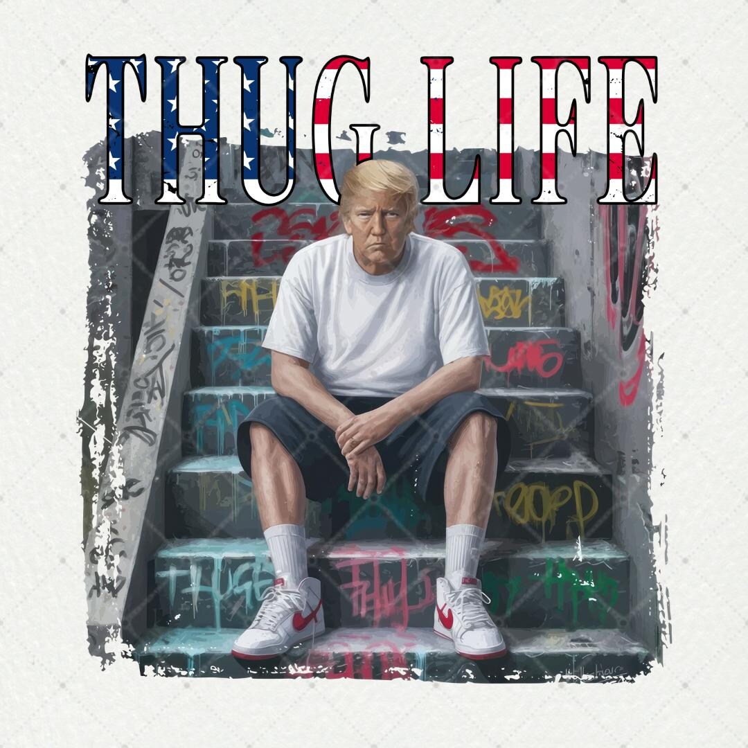 Viral Thug Life President Design, Preppy Edgy PNG, High Quality ...