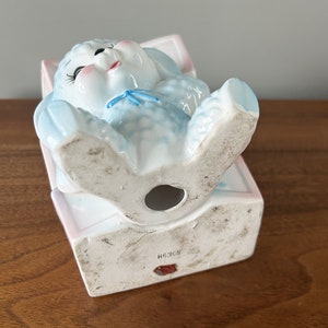 Vintage Lefton Baby Blocks With Blue Lamb Vase Planter Nursery H6365 - Etsy