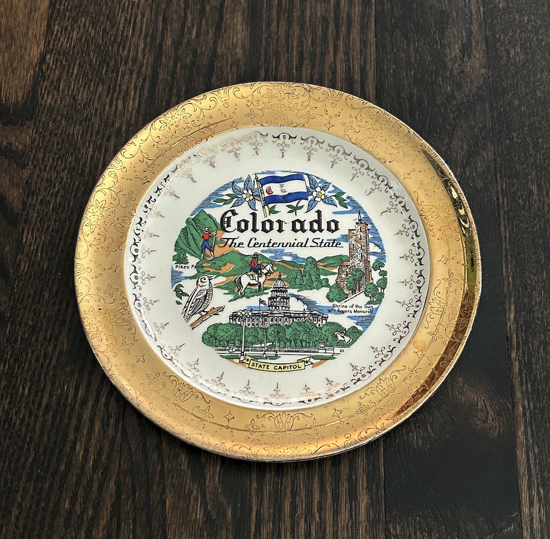 Vintage Colorado the Centennial State Souvenir State Plate 7 1/2 ...