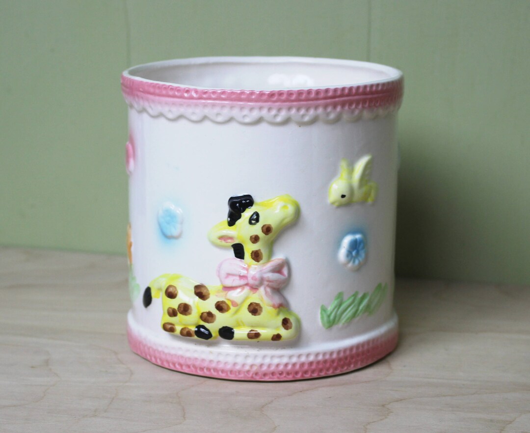 Vintage Relpo Giraffe Nursery Planter With Pink Trim T1216 - Etsy