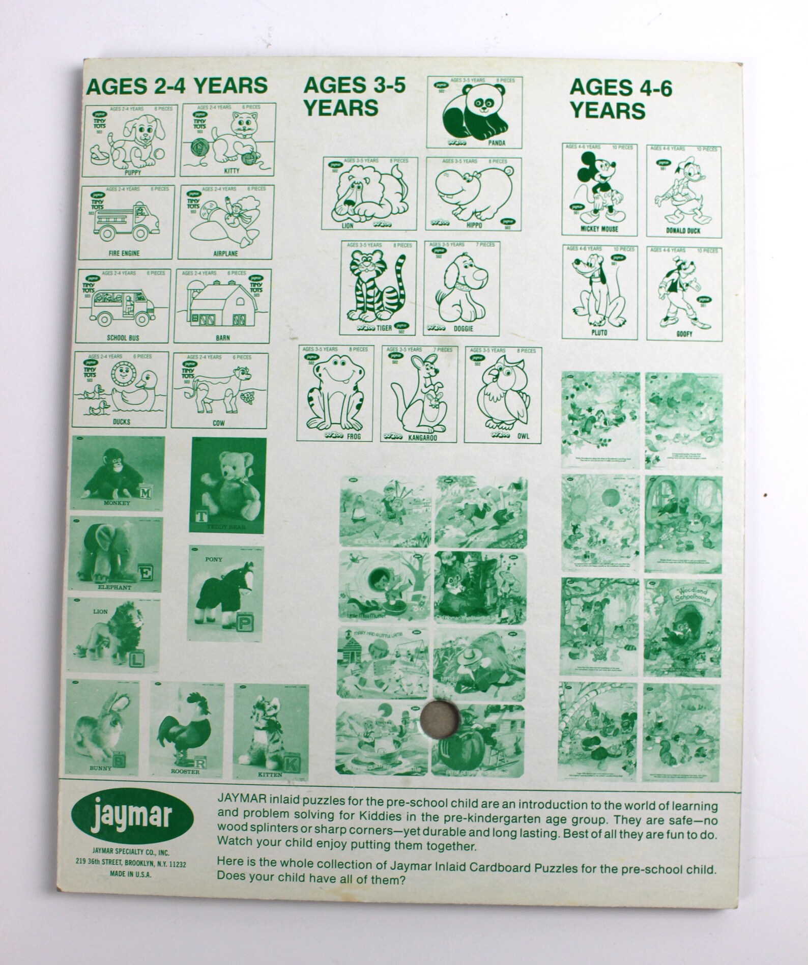 Vintage Pair of Jaymar Cardboard Tray Children's Puzzles - Etsy