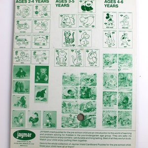Vintage Pair of Jaymar Cardboard Tray Children's Puzzles - Etsy