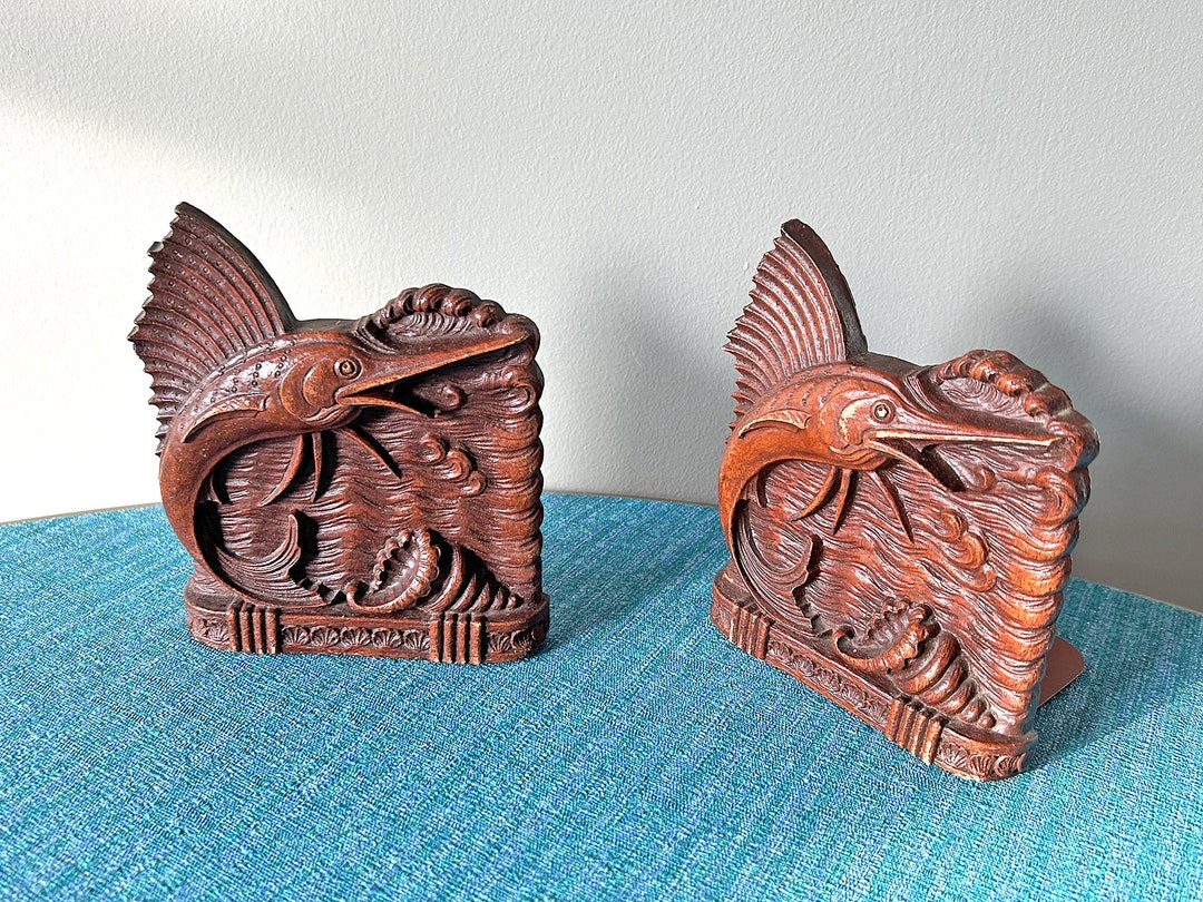 Vintage Syroco Marlin Sailfish Bookends - Etsy