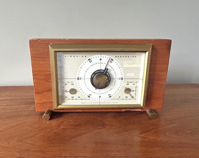 Vintage Airguide Barometer Thermometer Hygrometer Desktop Weather ...