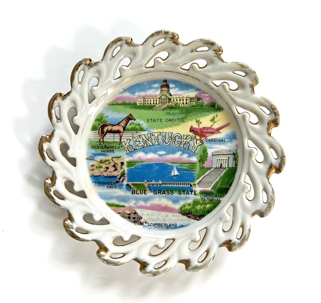 Vintage Kentucky the Bluegrass State 6 1/2" Souvenir Plate - Etsy