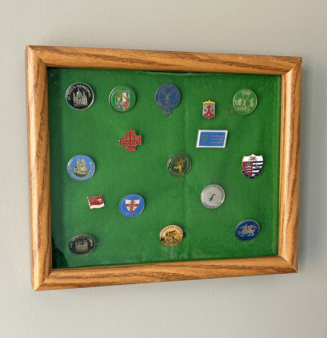 Vintage Framed Souvenir Buttons From England, Scotland and Ireland - Etsy