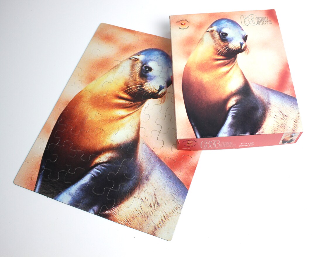 Vintage 63 Piece Seal Puzzle - Etsy