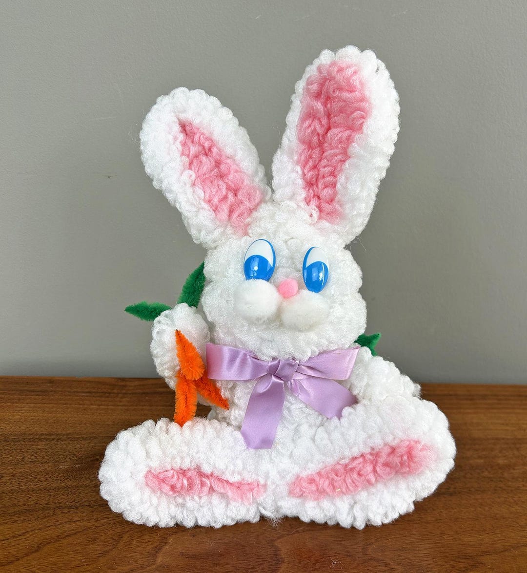Vintage Loopy Chenille Craft Bunny - Etsy