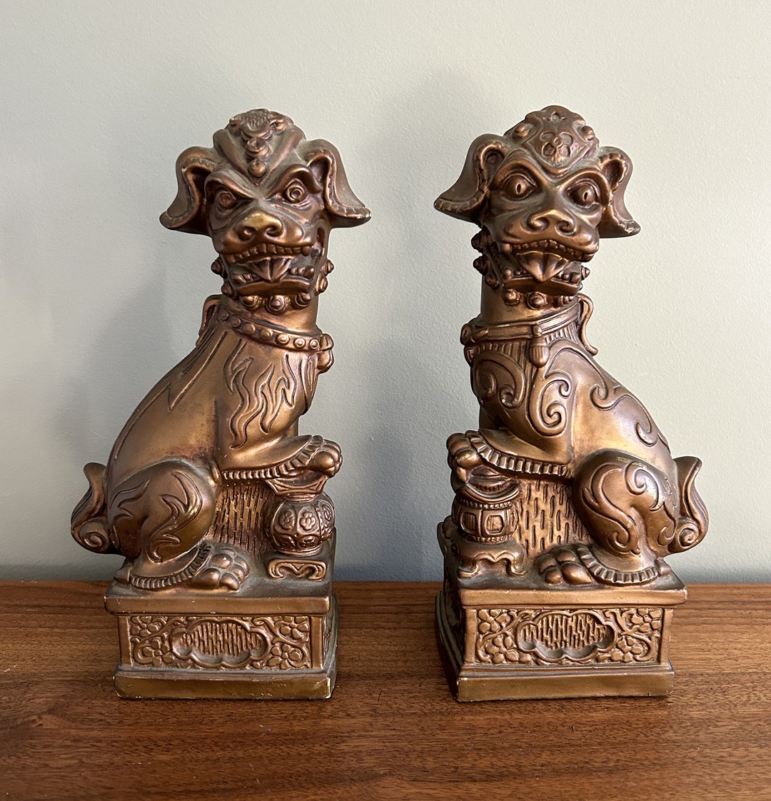 Vintage Pair of Foo Dogs Universal Statuary Corp 1964 - Etsy