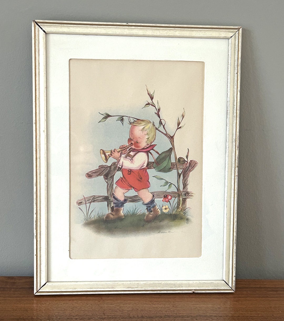 Vintage Nursery Room Marion Bradford Burgess Framed Litho Art Print ...