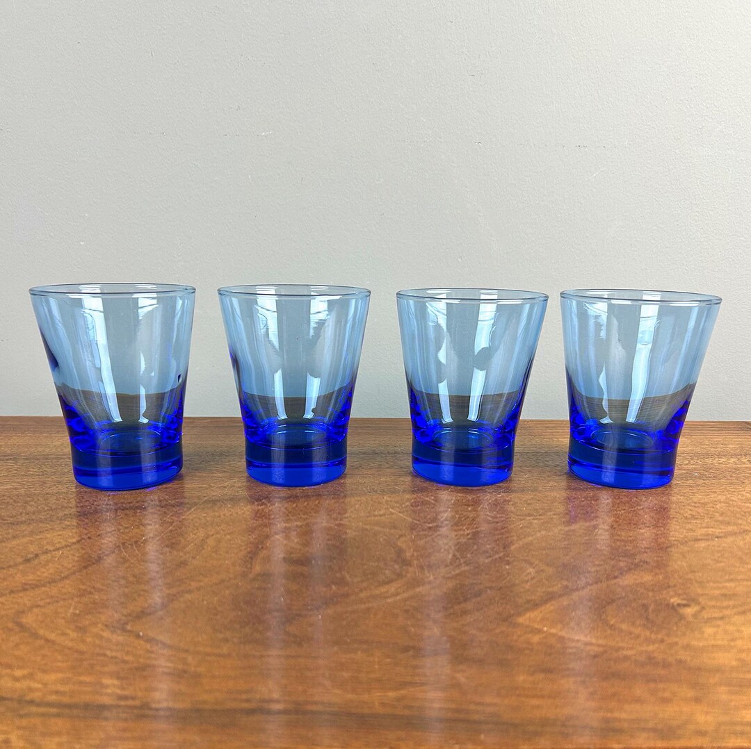 Vintage Cristar Bright Cobalt Blue Glass 12 Oz Tumblers - Set of 4 - Etsy