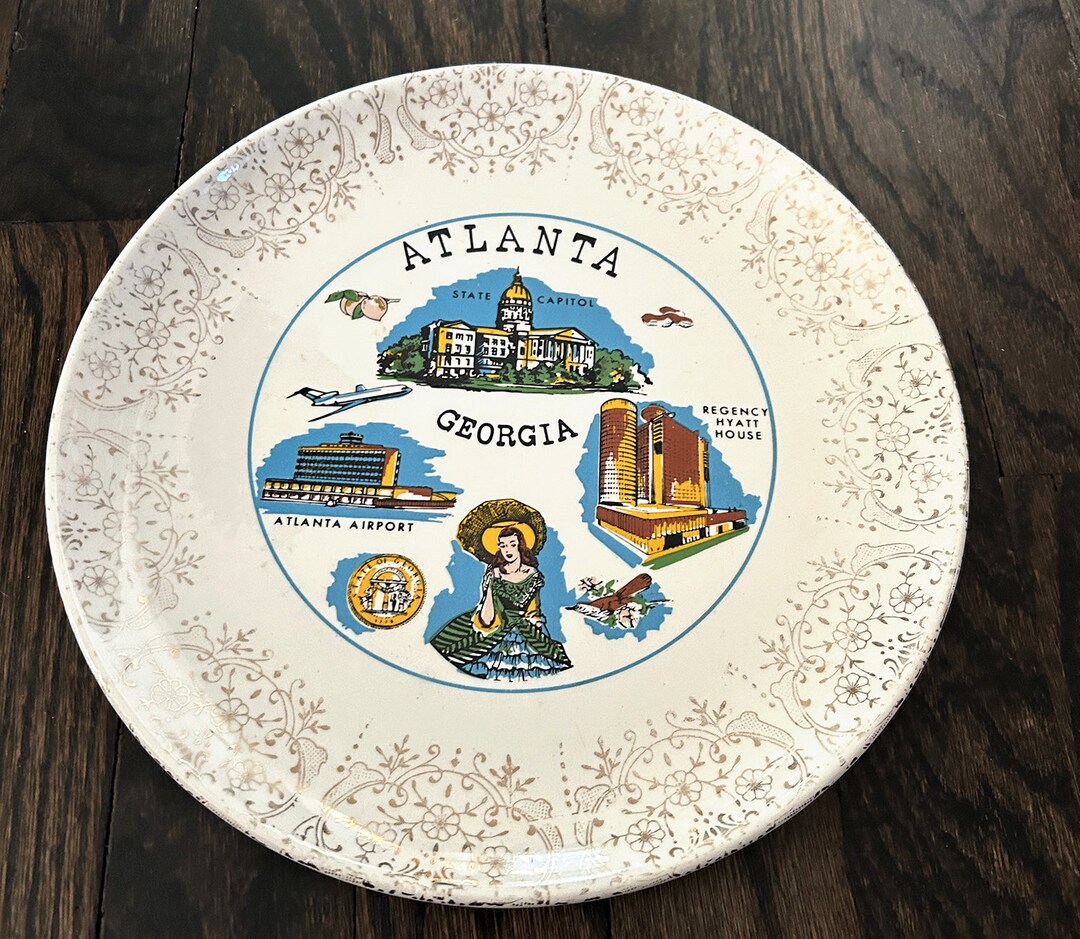 Vintage Atlanta Georgia Souvenir Plate - Etsy