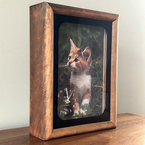 Vintage Kitten Clock Clyde Butcher Photo Clock Shadow Box - Etsy