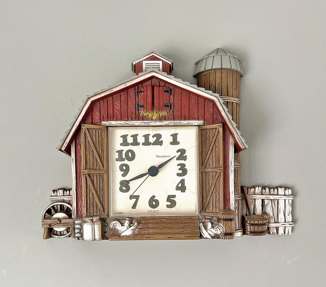 Vintage 1976 Burwood Products Barn Silo New Haven Wall Clock 1561-1 - Etsy