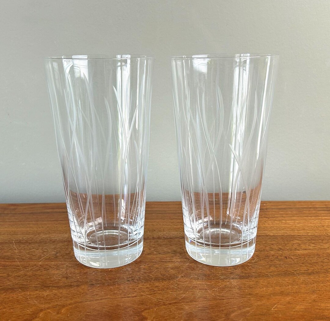 Vintage Atlantis Medusa Etched Crystal 16 Oz Highball Tumblers - Set of ...