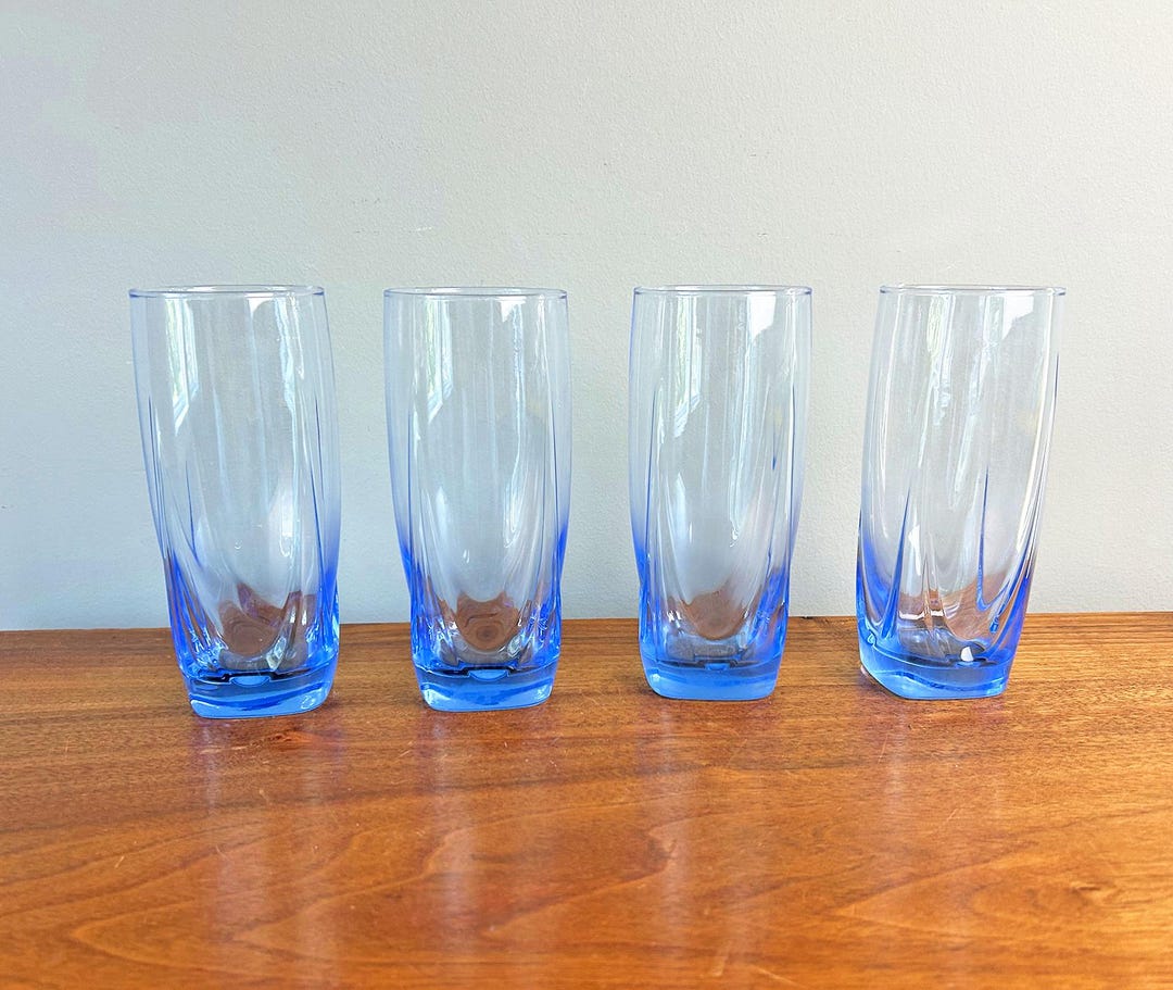 Vintage Libbey Imperial Misty Blue Water Glasses Tumblers - Set of 4 - Etsy