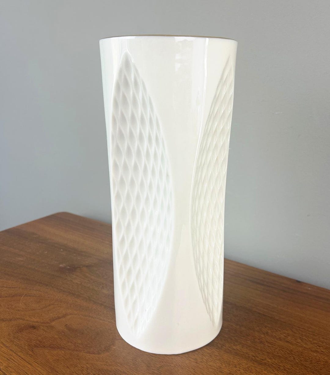 Vintage Lenox Mirage Diamond Ivory Bone China Vase With Gold Trim Made ...