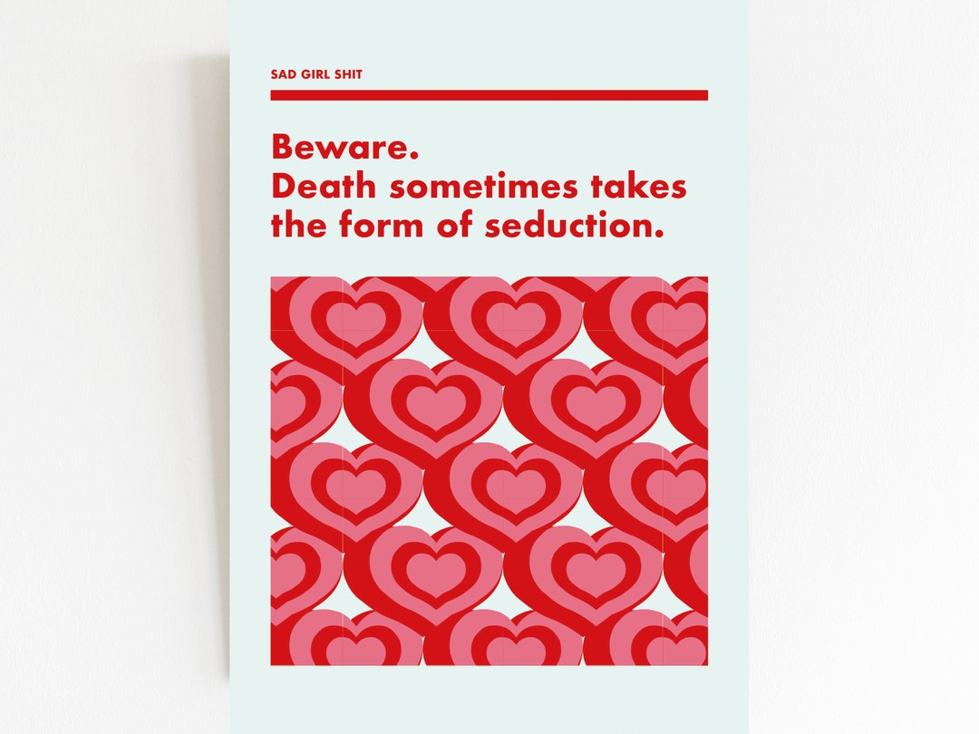 Groovy Heart Retro 70s Psychedelic Art Print Sadcore Sad Girls Club ...