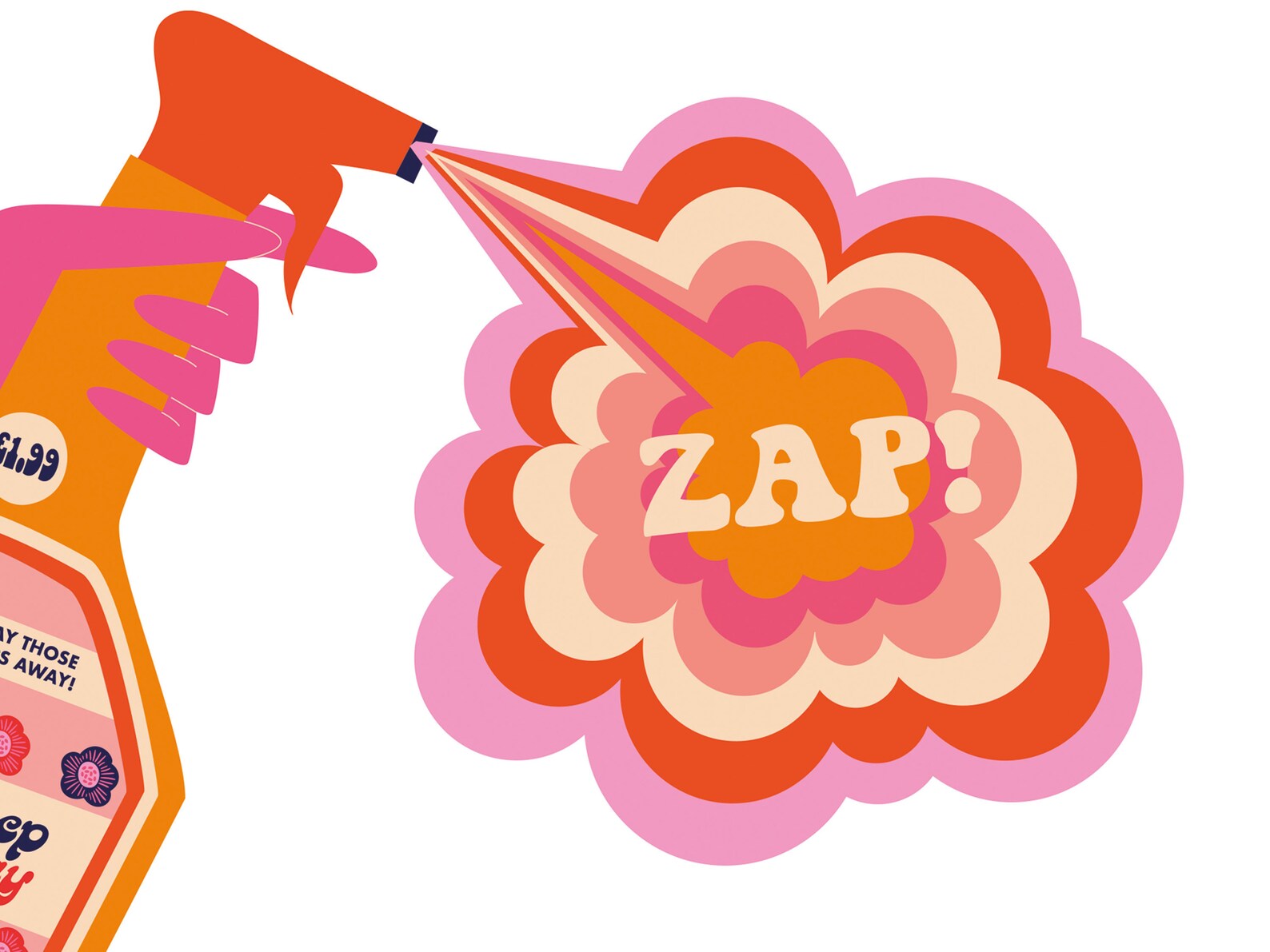 Creep Spray Feminist Sassy Pink Wall Art Print Pink Orange - Etsy