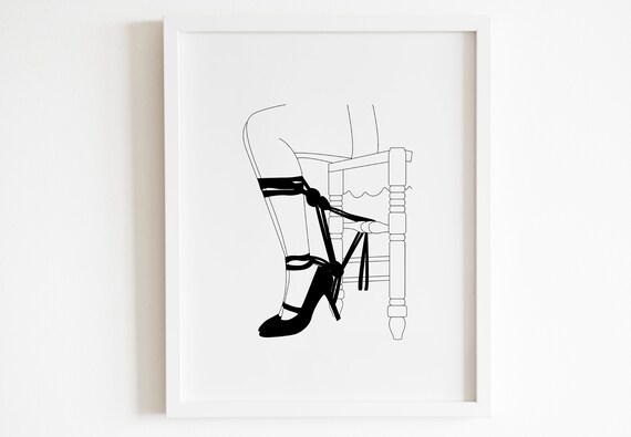 Monochrome Shibari Bdsm Art Ddlg Art Print T Kink Etsy