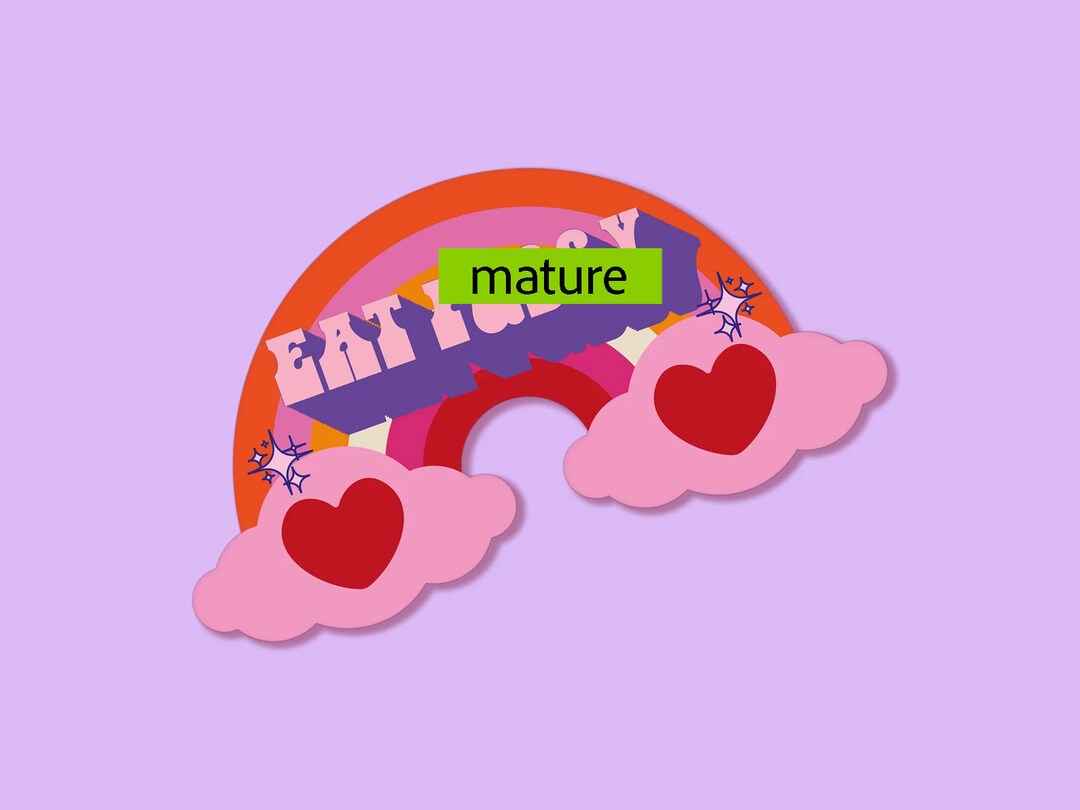 Eat Pussy Mature Rainbow Feminist Sticker - Sex Body Positive Quote ...