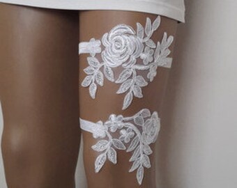 Lingerie, Garter, Toss Garters, White, Ivory, Beige Lace, Wedding ...