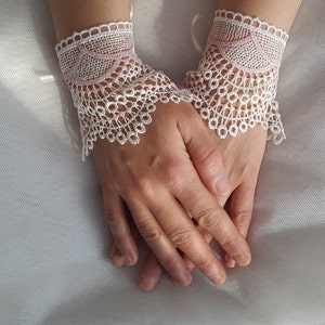 Wedding, Pink Wrist Cuffs, Bridal Gloves,peach, Lace,custom Lace Style ...
